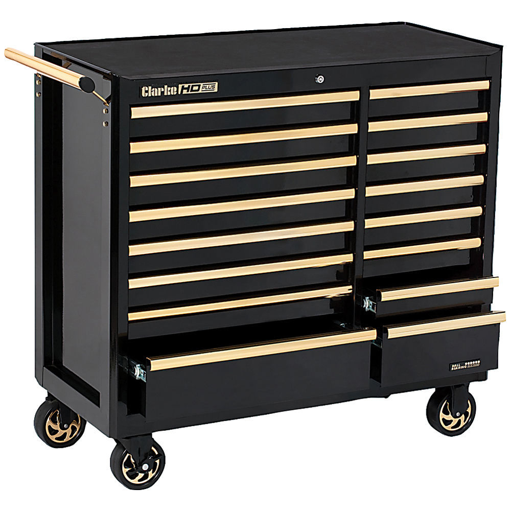 Clarke CBB226BGC HD Plus 16 Drawer Tool Cabinet Black Gold